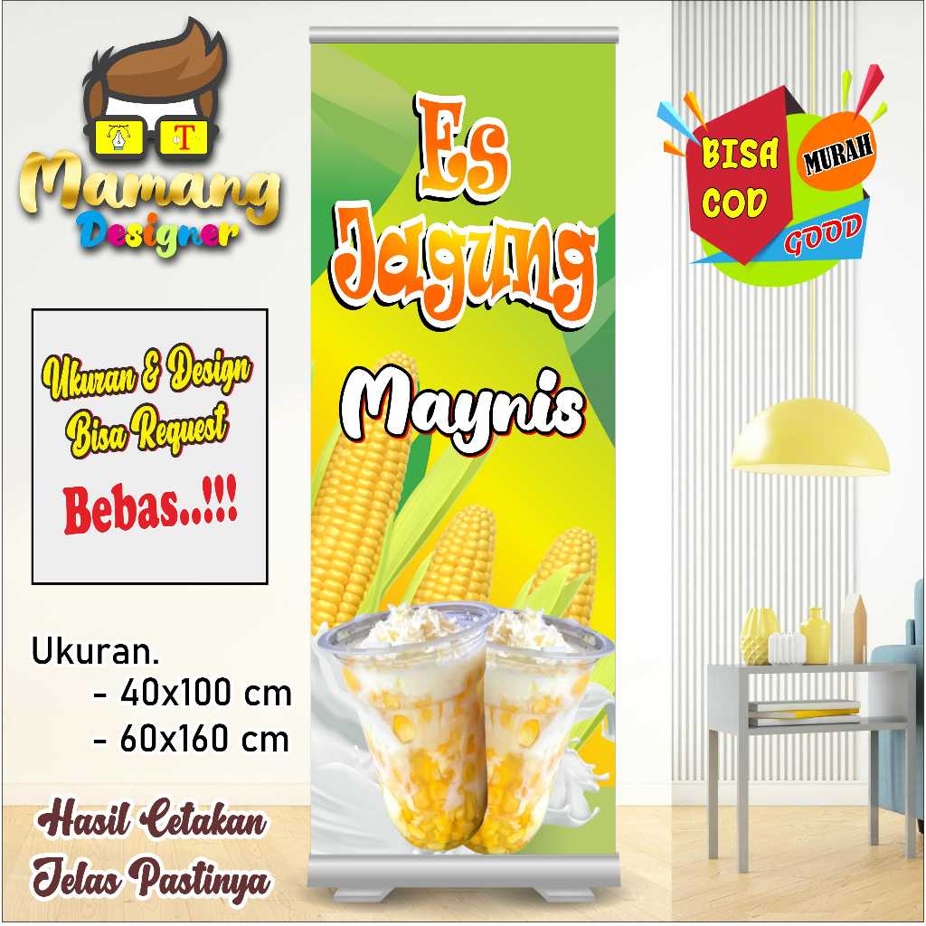 Jual Cetak Banner Spanduk Custom Es Jagung Viral Atau Jasuke bb ...