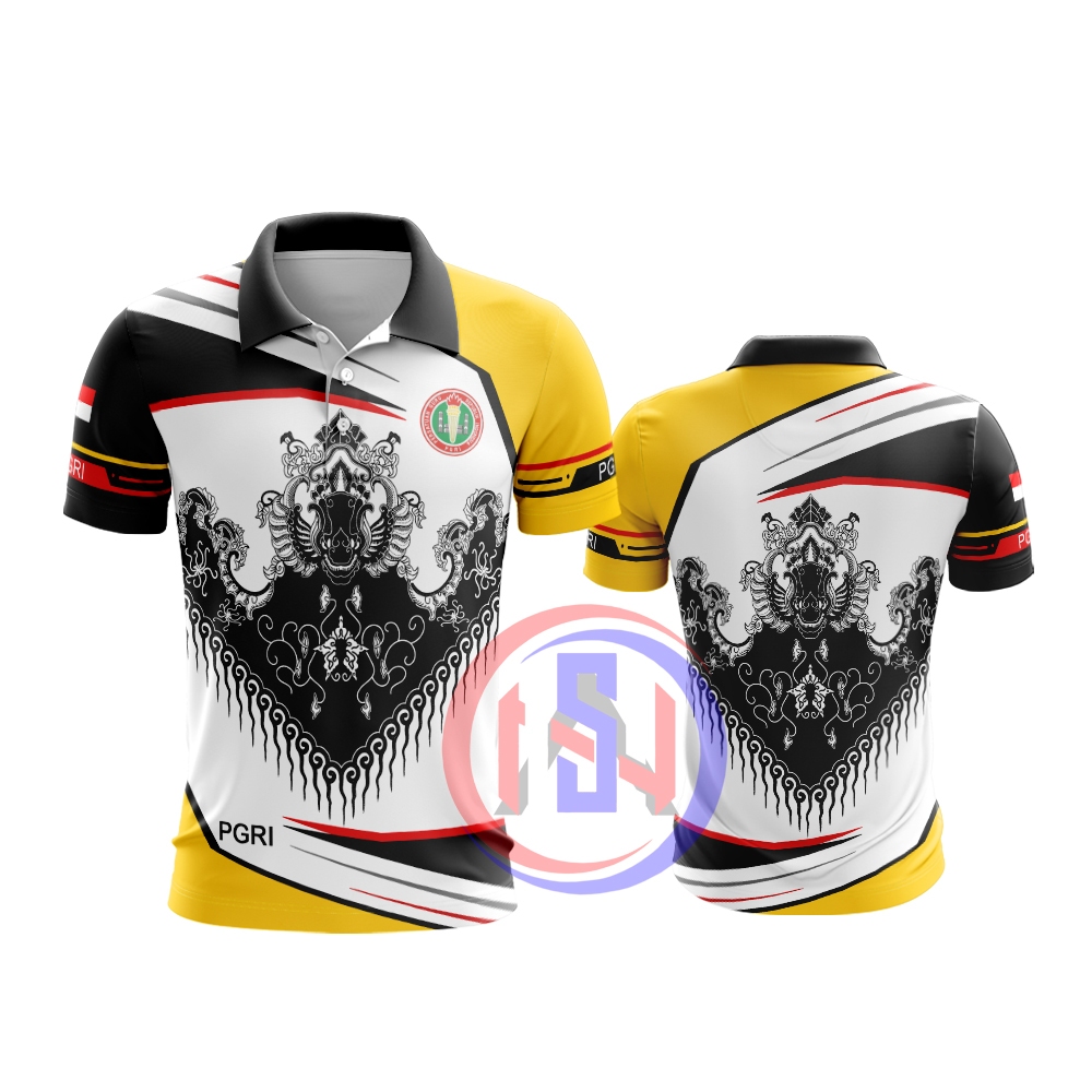 Jual TERBARU!! Jersey PGRI Pria Berkerah Kaos Baju BATIK PGRI Pria Fullprint | Baju Guru Batik ...
