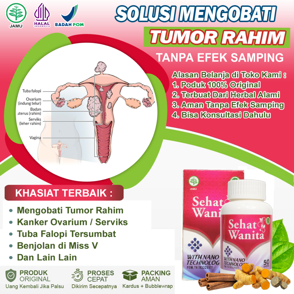 Jual Obat Tumor Rahim Miom Kista Kanker Serviks Fibroid Rahim ...