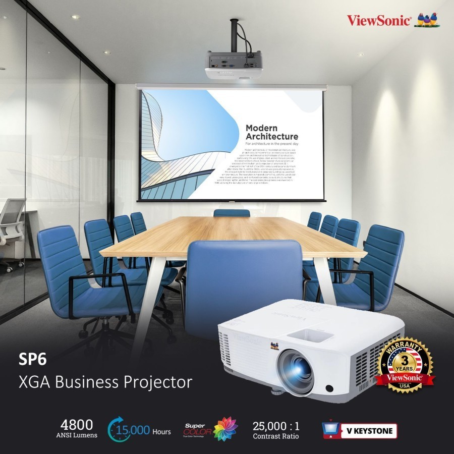 Jual Projector ViewSonic SP6 4800 ANSI Lumens XGA Business garansi ...