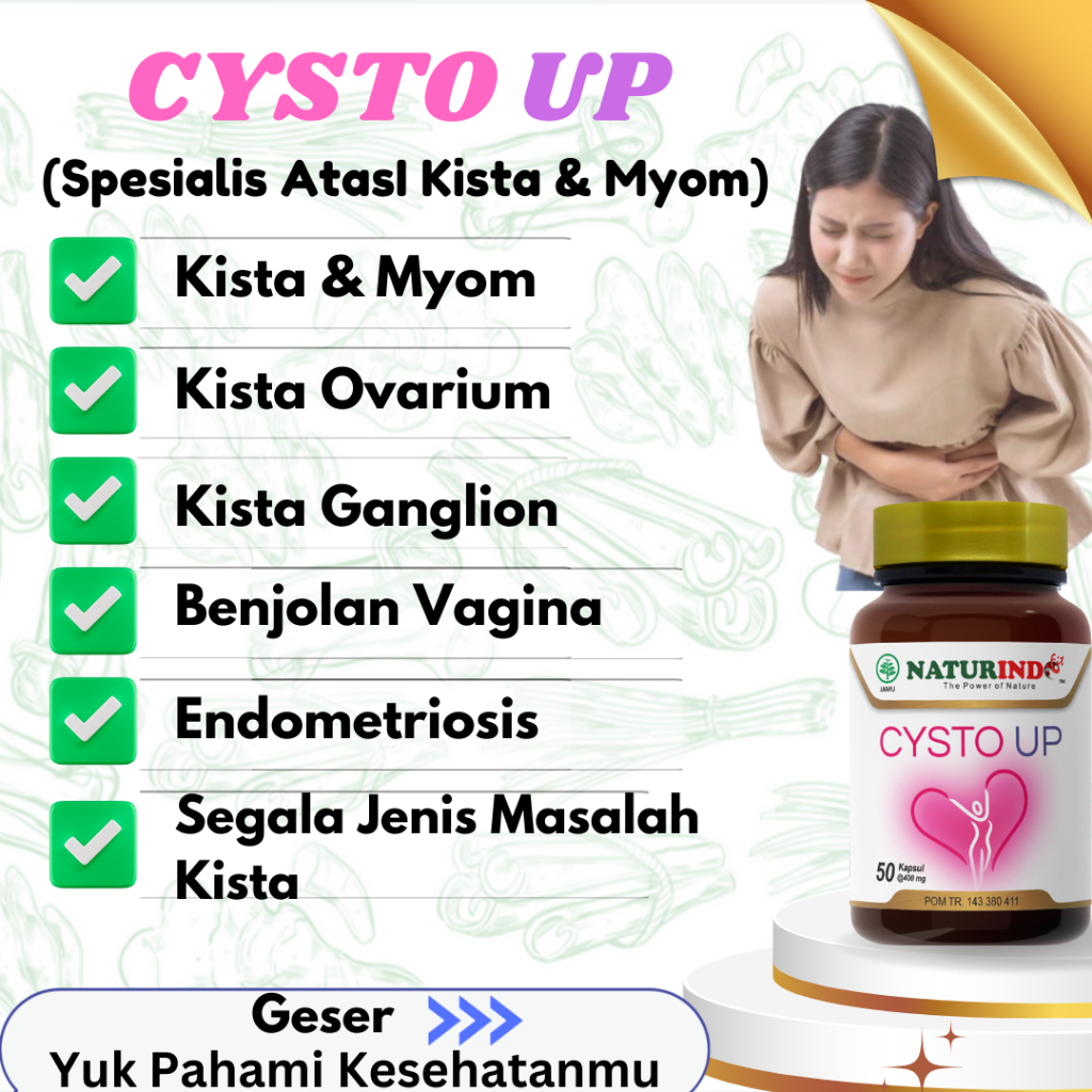 Jual NATURINDO - Obat Herbal CYSTO UP Spesialis Myom Kista Benjolan Vagina Endometriosis Dan ...