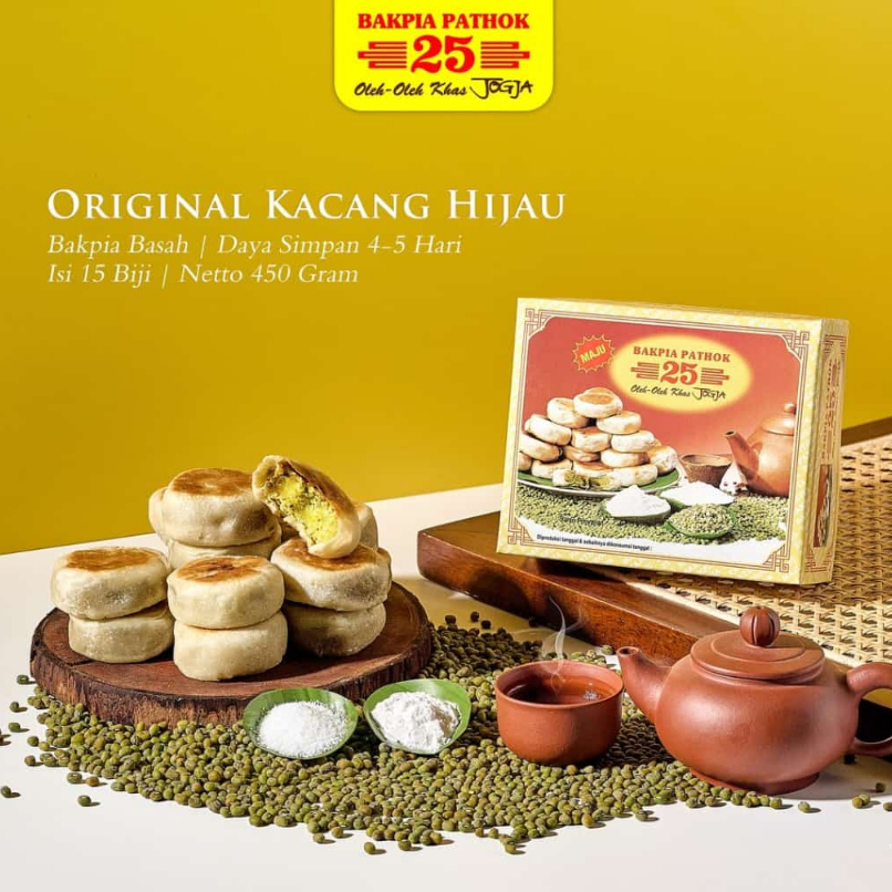 Jual BAKPIA PATHOK 25 Original Kacang Ijo Bakpia Basah | Shopee Indonesia