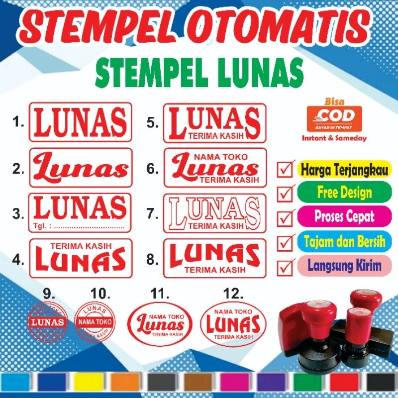 Jual STEMPEL LUNAS / Stempel Otomatis Lunas | Shopee Indonesia