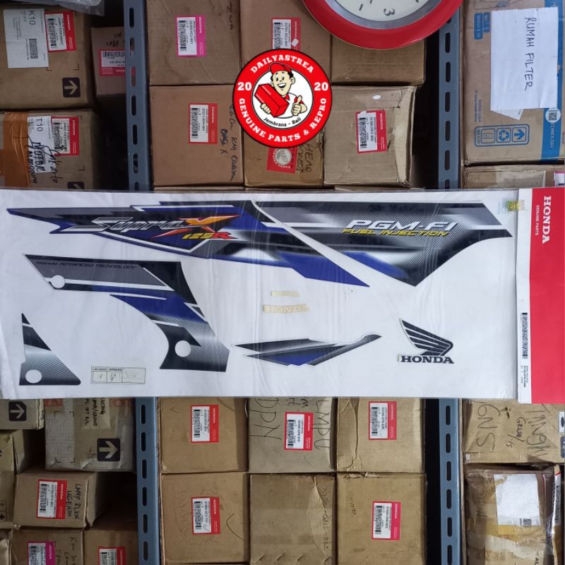 Jual LIS STICKER STRIPING BODY PUTIH BIRU HONDA SUPRA X 125 R PGM-FI ...
