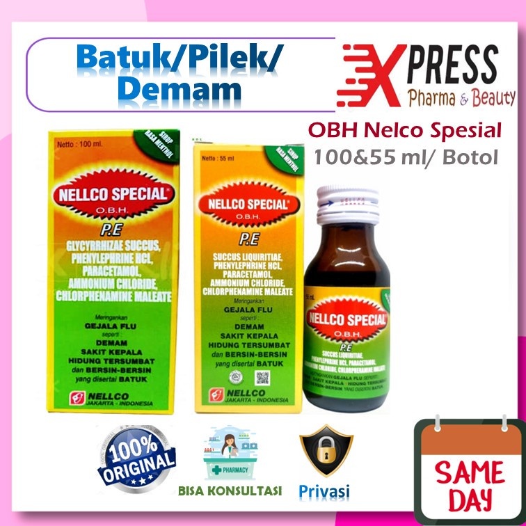 Jual ⚡XPRESS⚡ OBH NELLCO Spesial 55 / 100 ml OBH PE SIRUP Obat Batuk ...