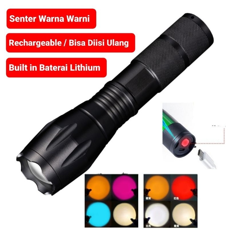 Jual Sinter senter led 4in1 Warna warni Putih kuning orange hijau Biru ...
