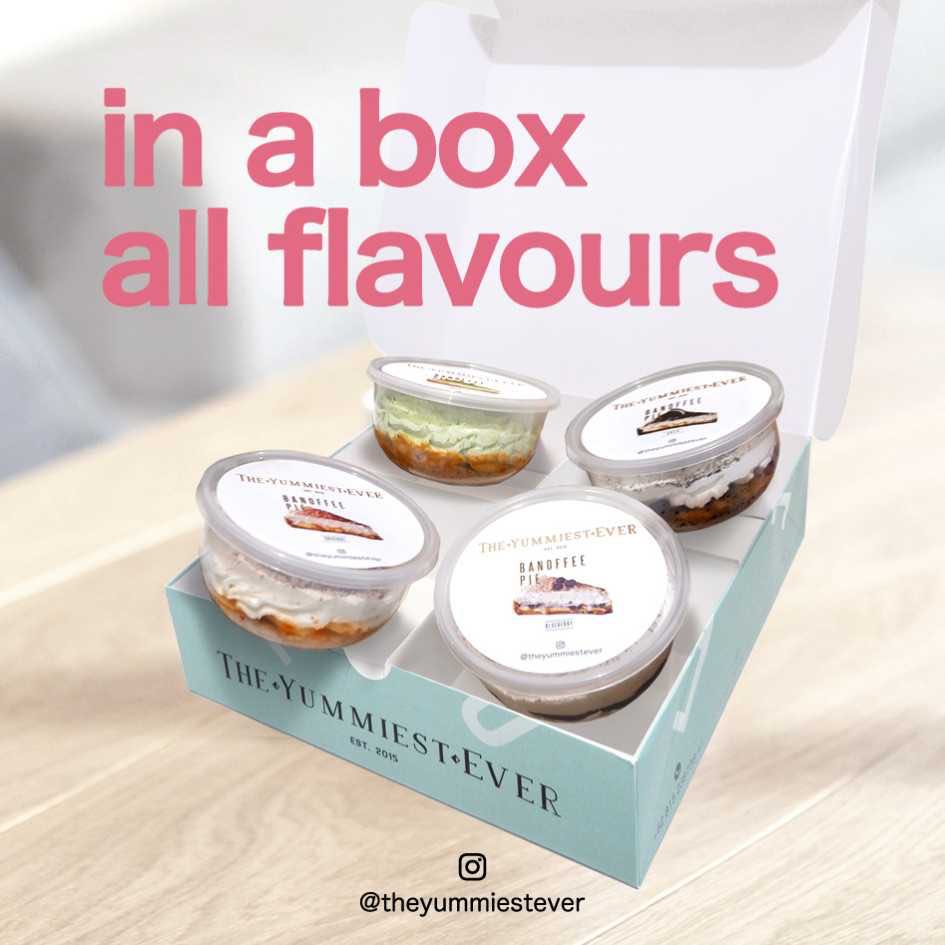 Jual Banoffee pie in a box of 4 (original, blueberry, oreo, greentea ...
