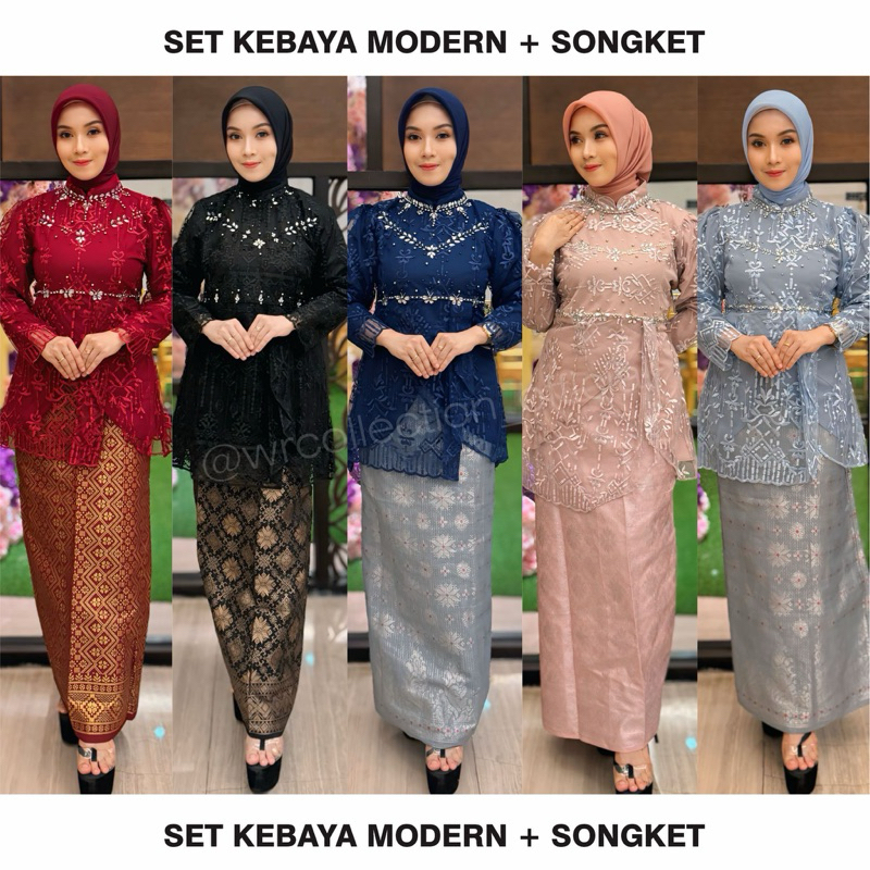Jual SET KEBAYA MODERN MIX SONGKET/ Kebaya wisudah/ Kebaya lamaran ...