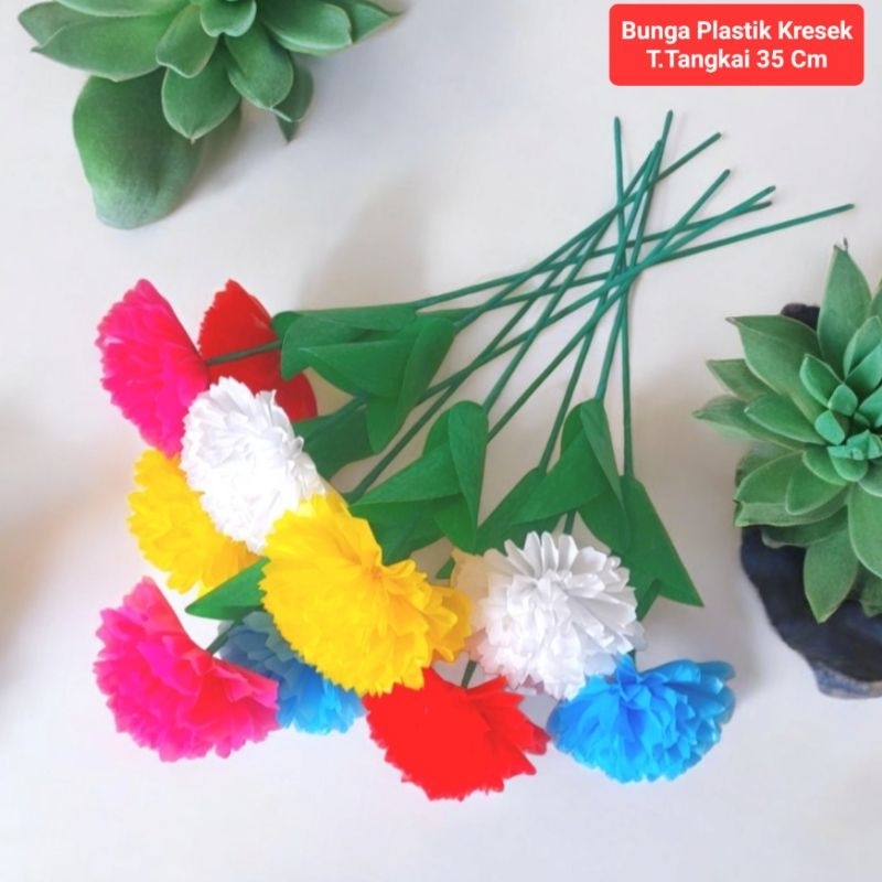Jual Bunga plastik kresek tinggi 35 cm pertangkai | Shopee Indonesia