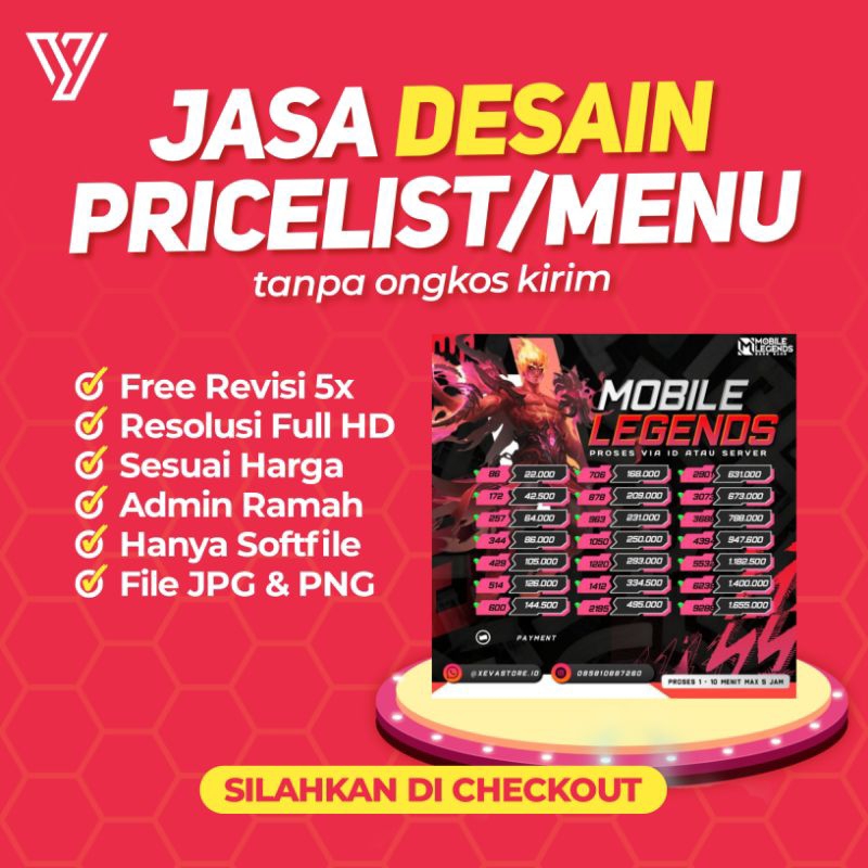 Jual Jasa Edit dan Desain Pricelist, Menu Murah | Pricelist, Menu ...