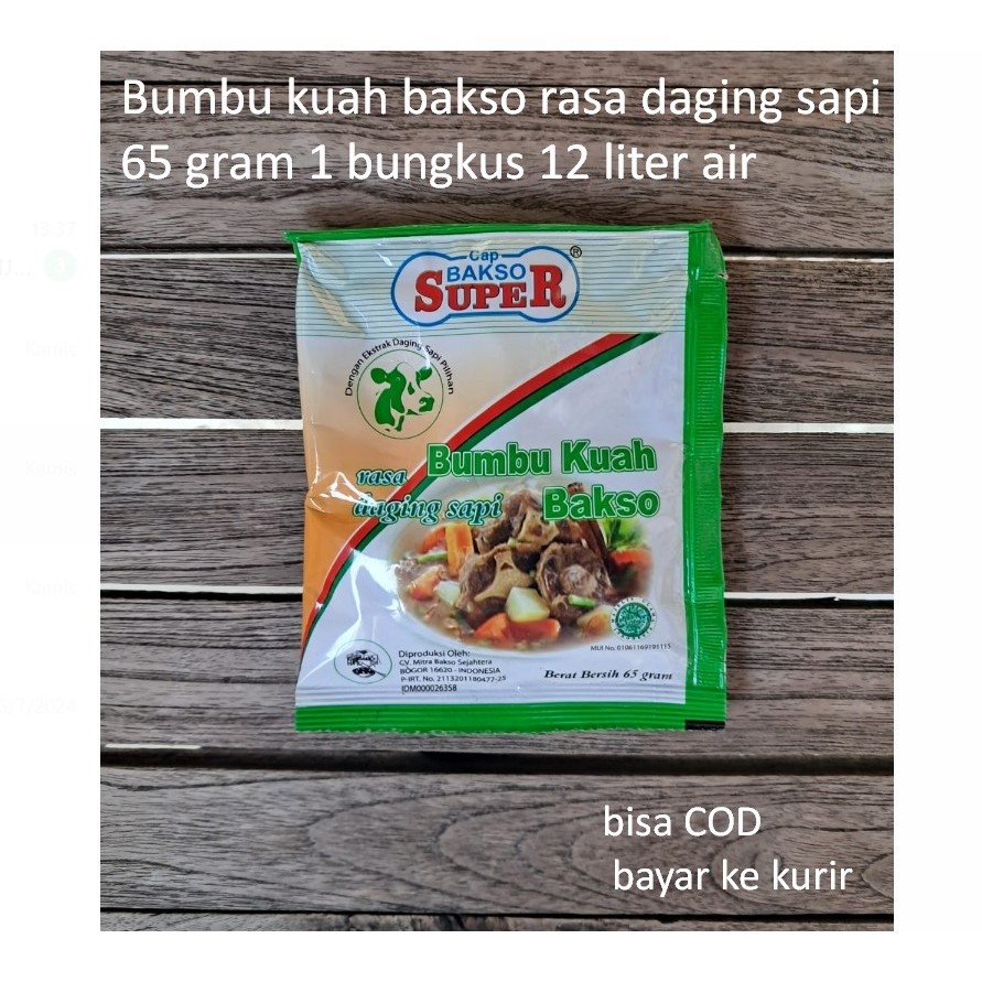 Jual Bumbu kuah bakso rasa daging sapi 65 gram 1 bungkus 12 liter air ...