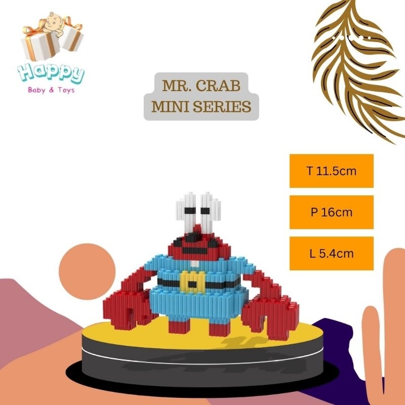 Jual Nano Blocks Mr. Crab Series Spongebob Mini 3D, Mainan Block Susun ...
