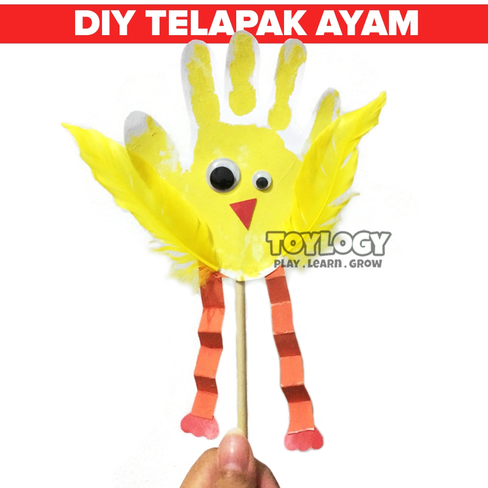 Jual Prakarya DIY Anak Wayang Ayam Cat Cap Telapak Tangan Anak Craft ...