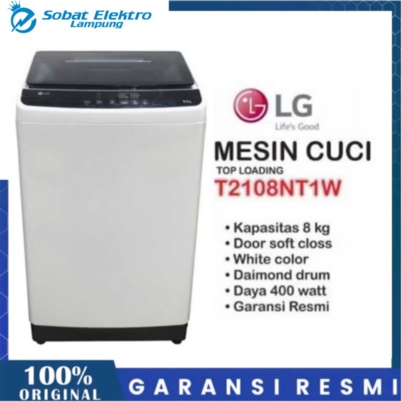 Jual Mesin Cuci LG Top Loading 1 Tabung 8KG T2108NT1W Garansi Resmi ...