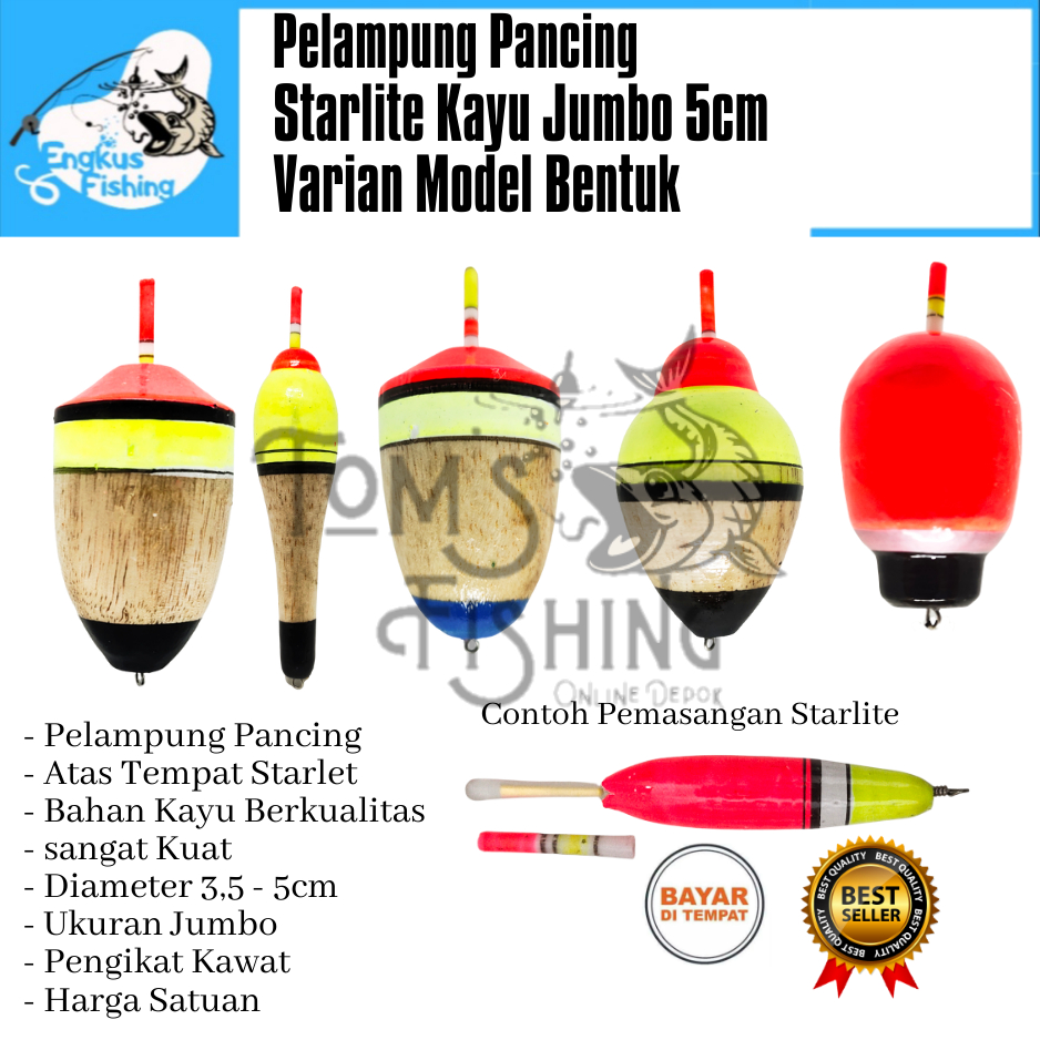 Jual Pelampung Pumbul Pancing Starlite Kayu Jumbo Besar 5cm Varian ...