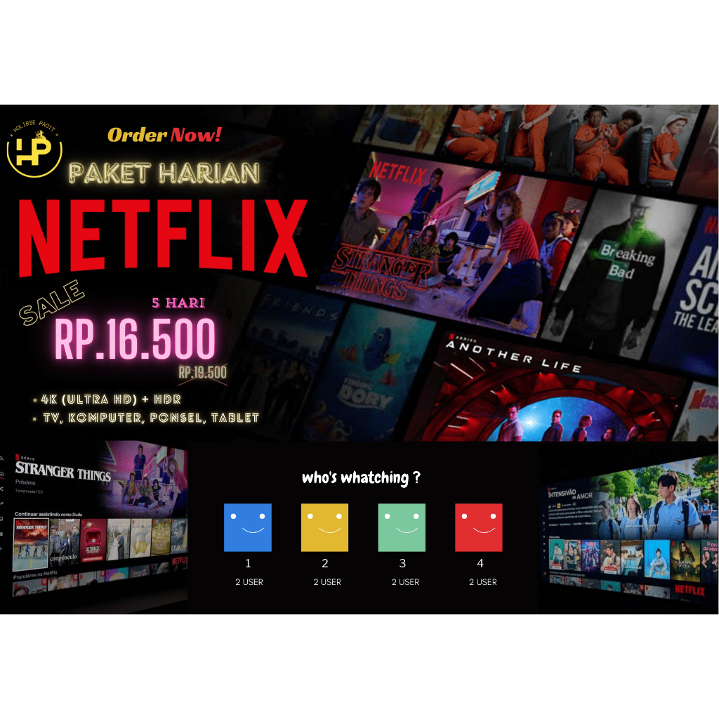Jual NETFLIX ECERAN 5HARI 4K HDR FULL GARANSI PERMMIUMM NO VPN NO HOLD ...