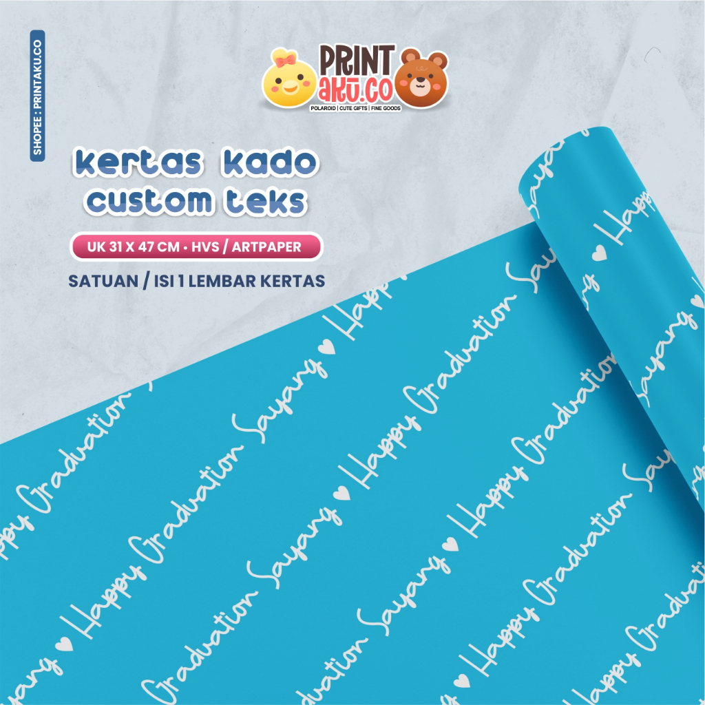 Jual Custom Kertas Kado Wrapping Paper Desain Suka-Suka Pattern (Satuan ...
