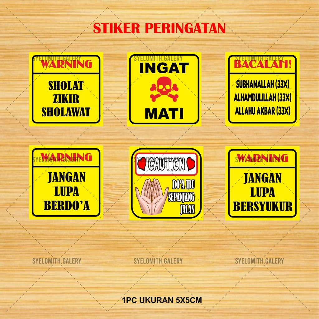 Jual Stiker Peringatan Simple - Stiker Warning - Stiker Warning Sholat ...