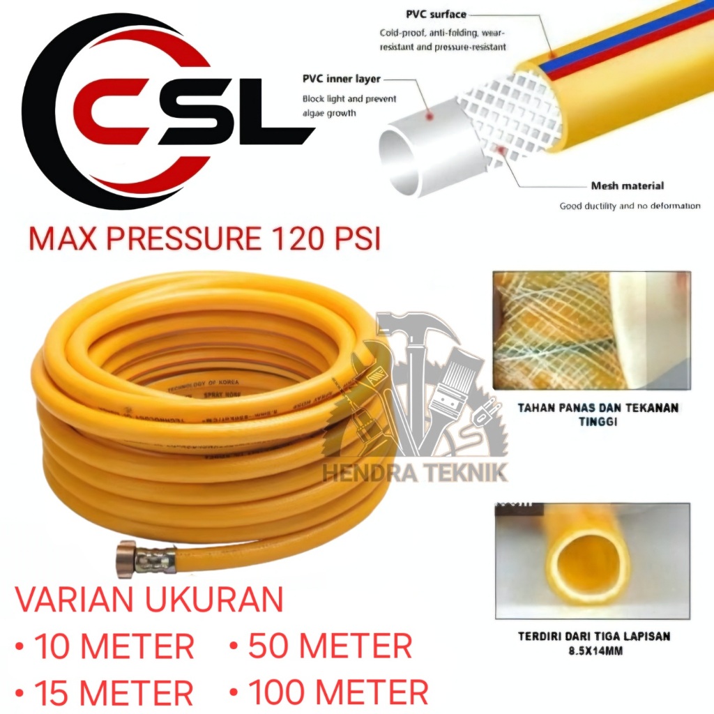 Jual SELANG KOMPRESOR 15M 50M 100M SELANG ANGIN COMPRESSOR HOSE SELANG ...
