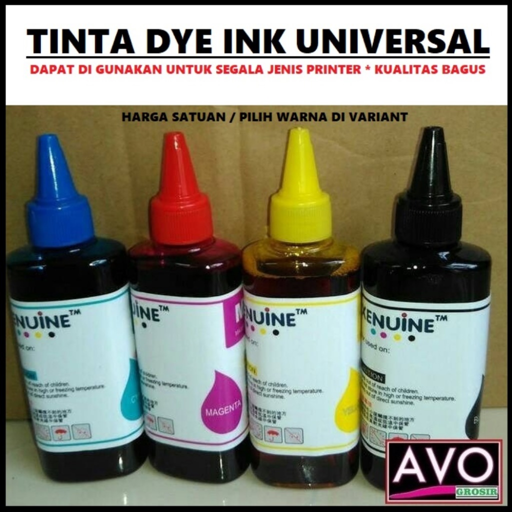 Jual Tinta Printer Refill Dye Base Universal epson canon hp 100 ml ...