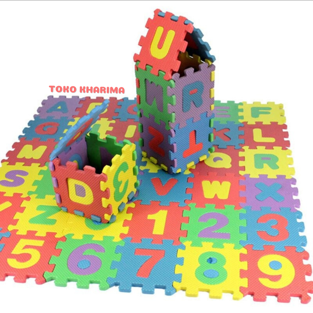 Jual Spons Puzzle Mainan Edukasi Puzzle Spon Susun Huruf & Angka 42 pcs ...