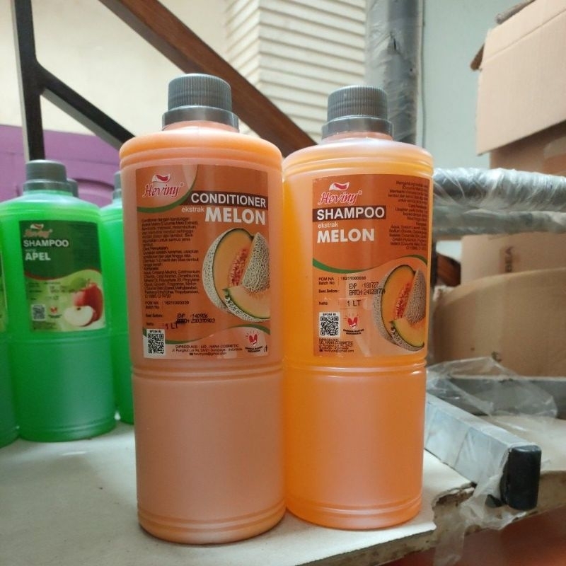 Jual HEVINY SHAMPO & CONDITIONER 1 LITER | Shopee Indonesia