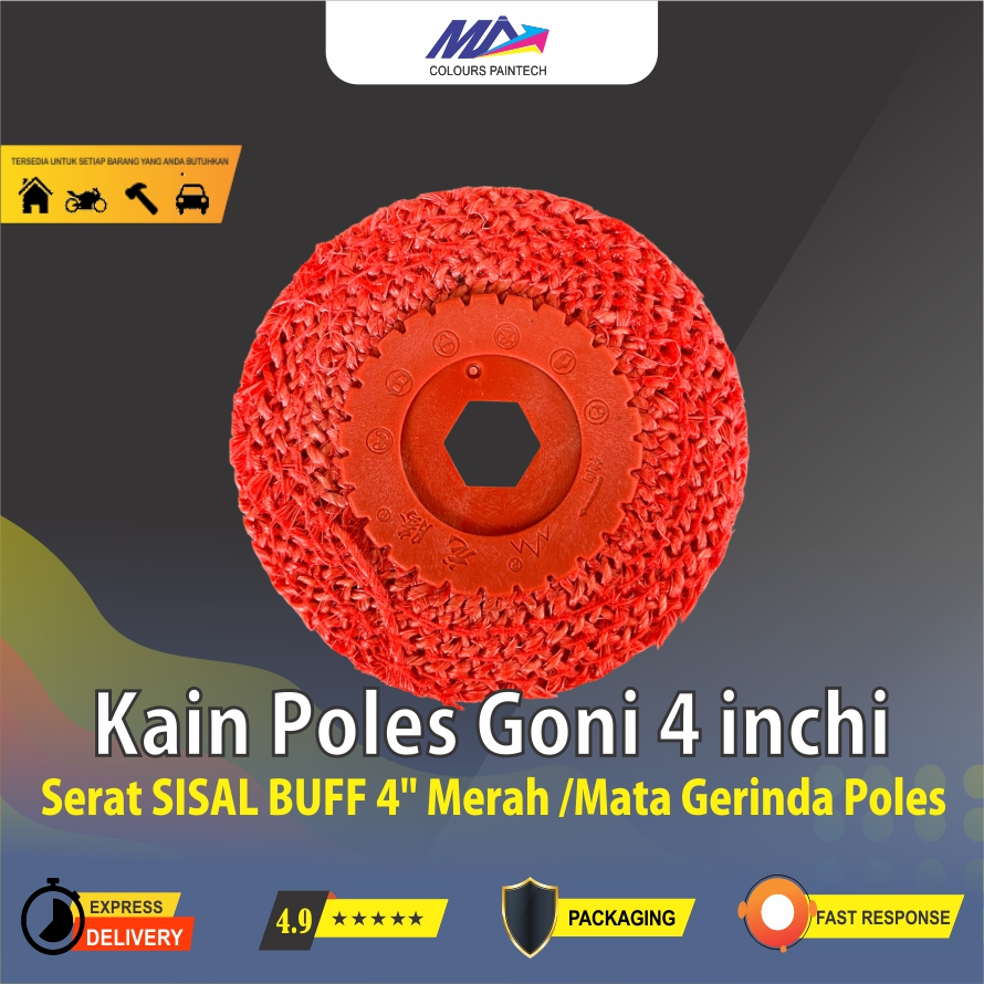 Jual Kain Poles Goni 4 inchi /Serat SISAL BUFF 4" Merah /Mata Gerinda ...
