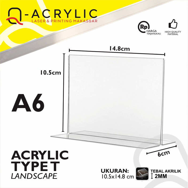 Jual Akrilik A6 Tent Card Qris | Akrilik Nomor Meja | akrilik menu ...