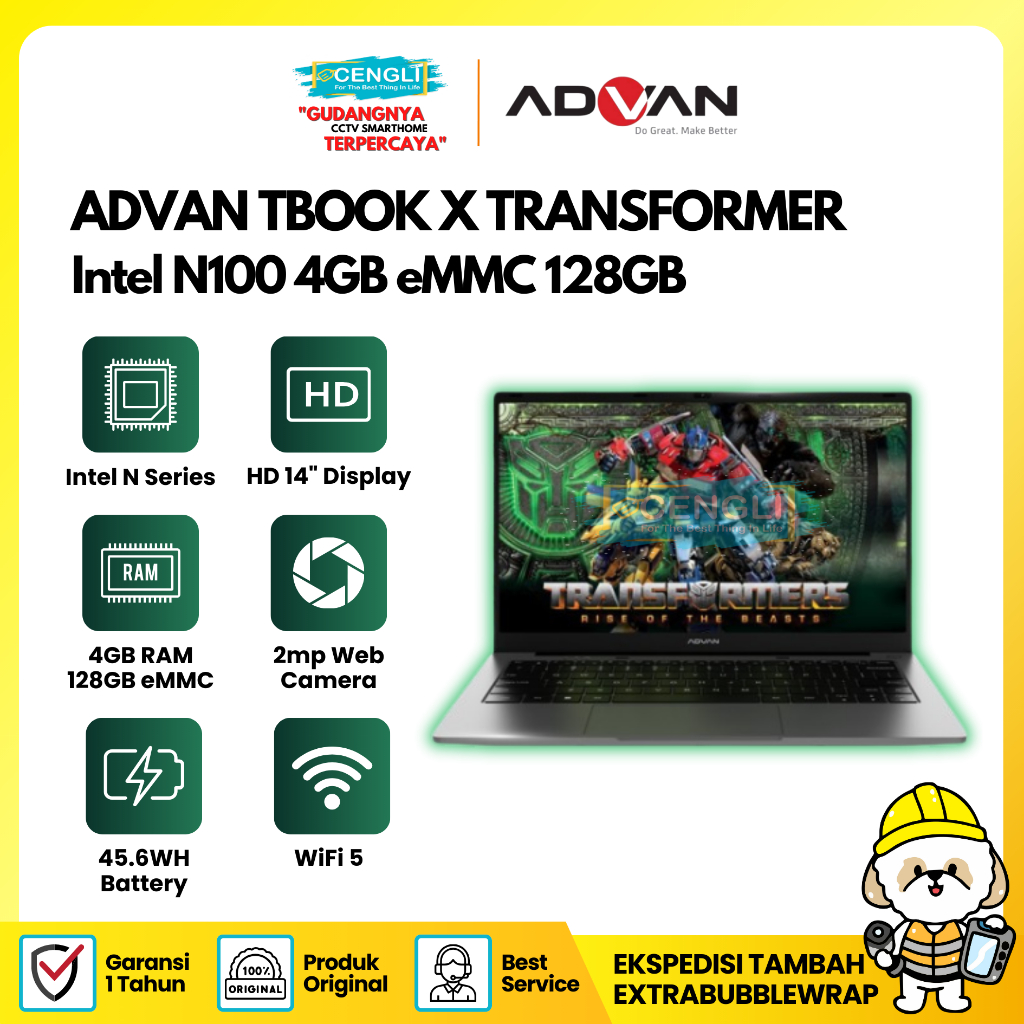 Jual Laptop Advan TBook X Transformer Intel N100-4GB-eMMC 128GB ...