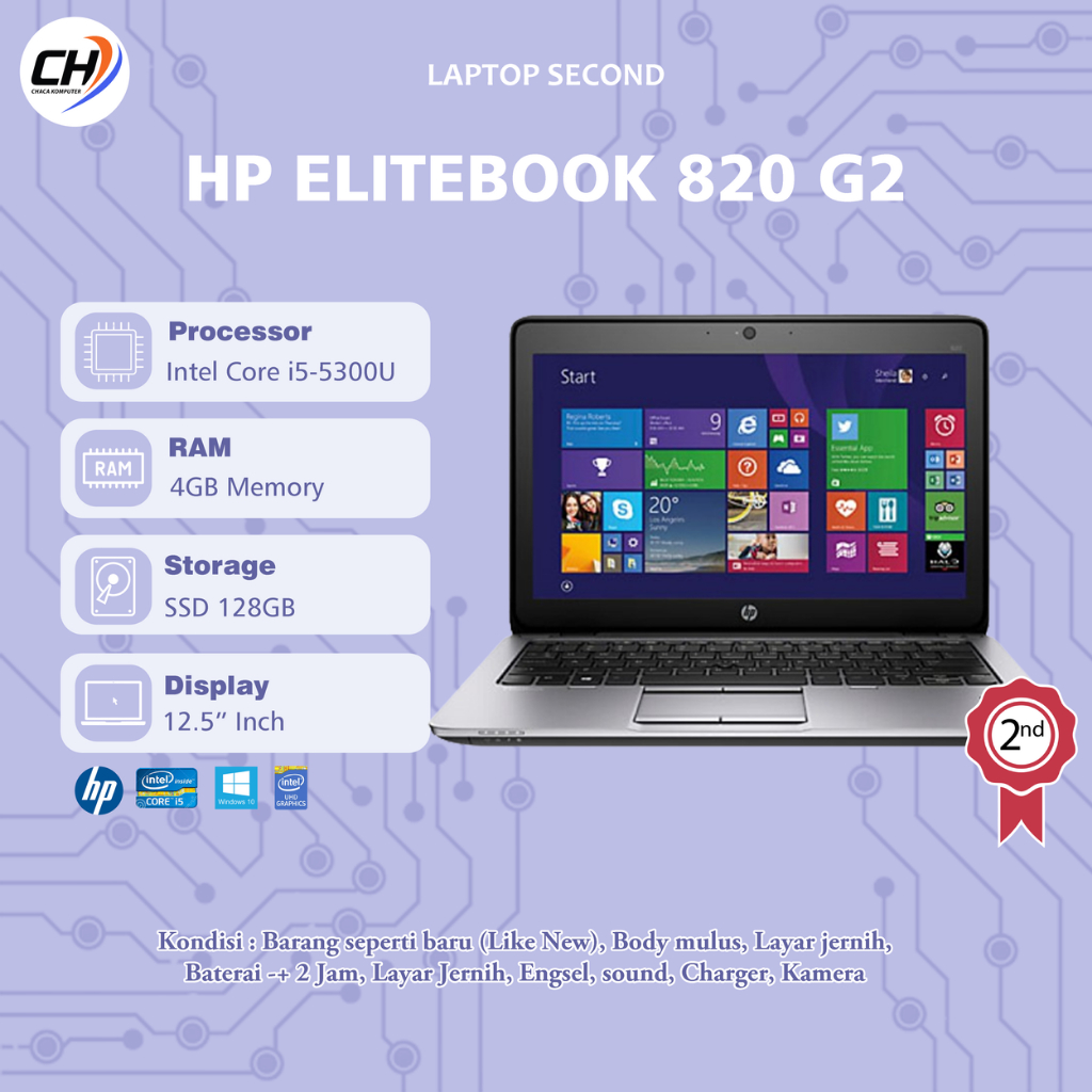Jual Laptop HP Elitebook 820 G2 Second - RAM 4GB SSD 128GB | Shopee Indonesia