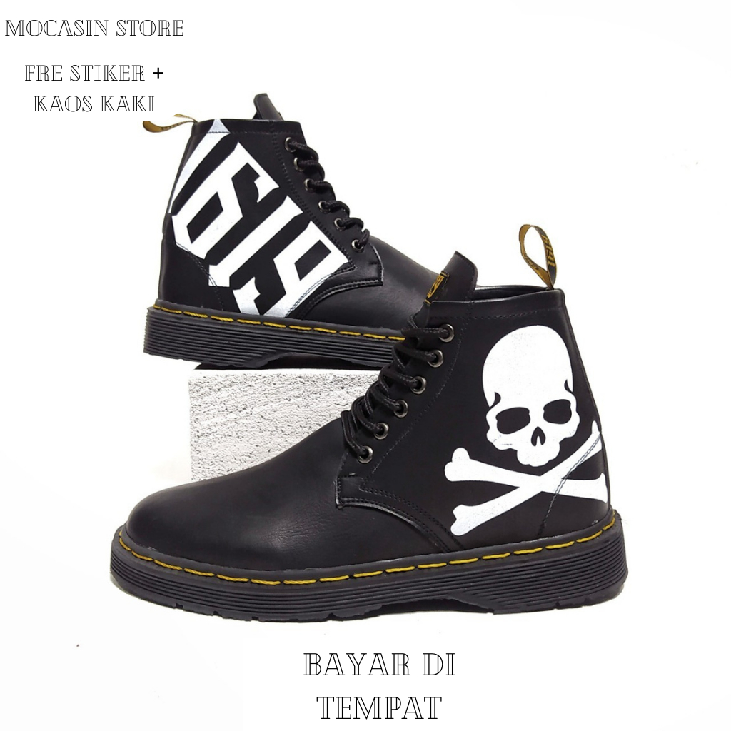 Jual BLACK HIDDEN - SEPATU BOOTS PRIA DOCMART KULIT HITAM KERJA KULIAH ...