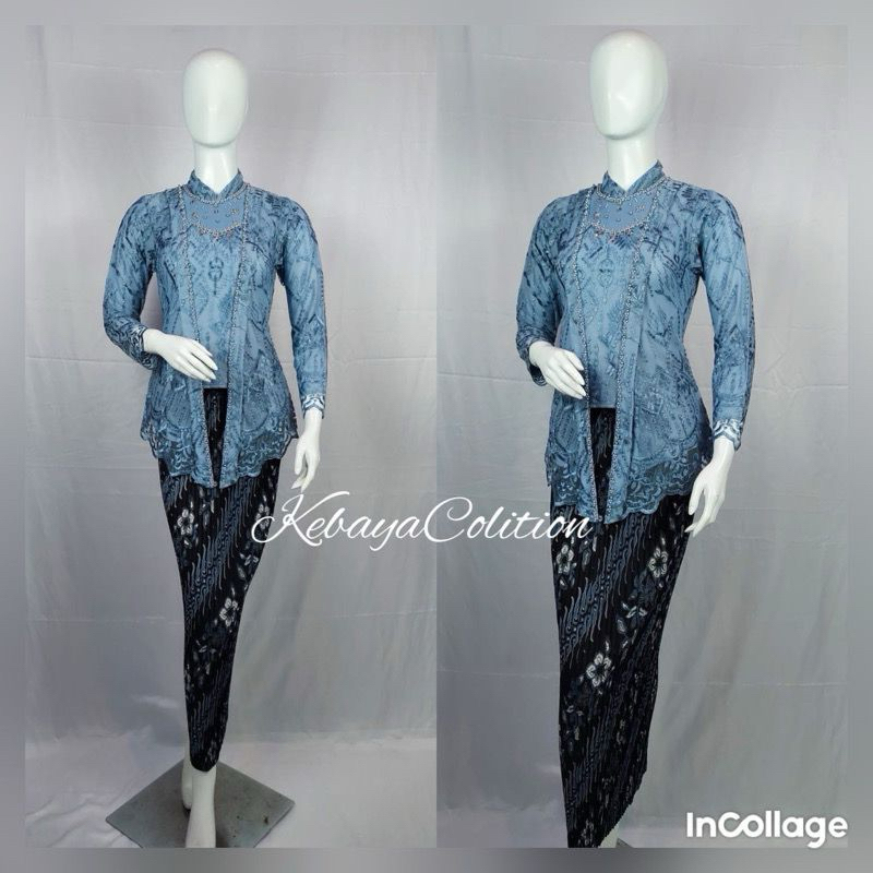 Jual kebaya modern kebaya wisuda bahan tille model kutu baru kerah sanghai payet kebaya hijab ...