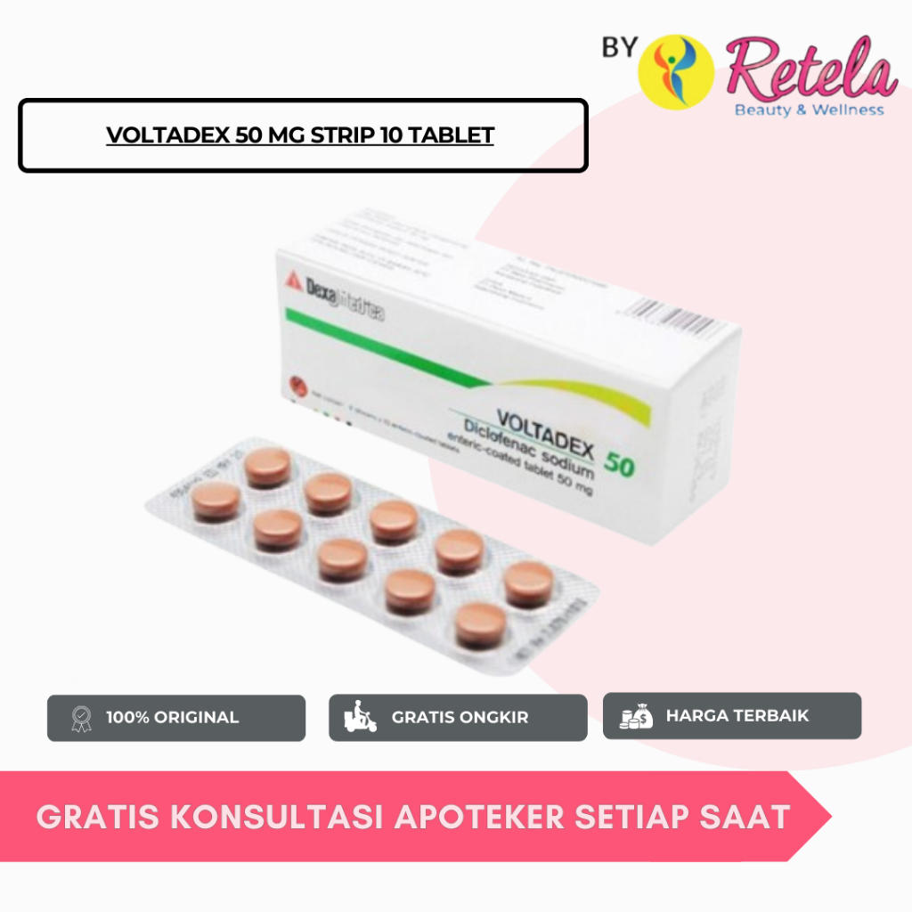 Jual VOLTADEX 50 MG STRIP 10 TABLET / DICLOFENAC SODIUM / PERNGOBATAN PEREDA NYERI | Shopee ...