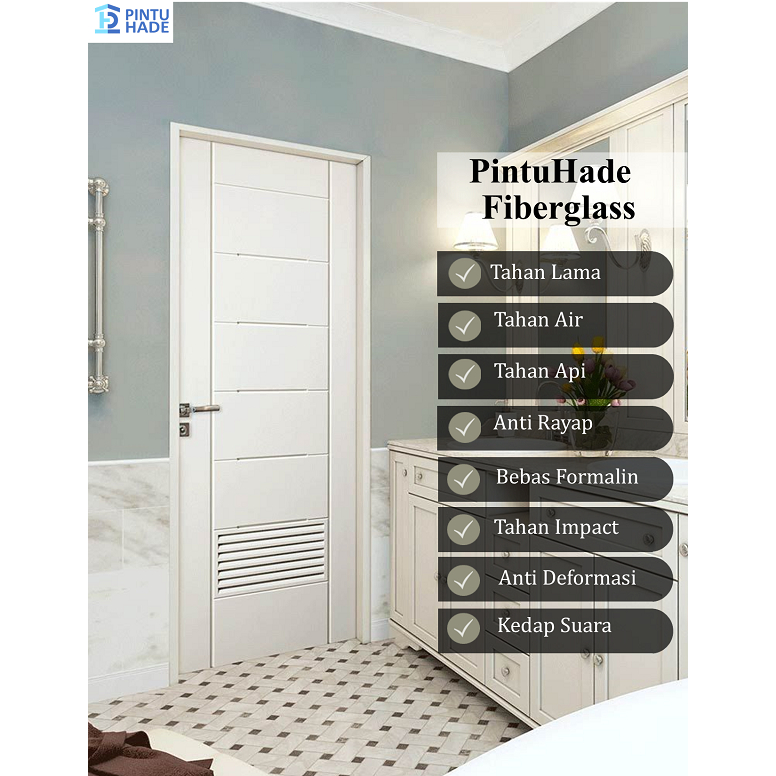Jual PintuHade Fiberglass/Pintu KM/Pintu Kamar Mandi(dengan kisi-kisi ...