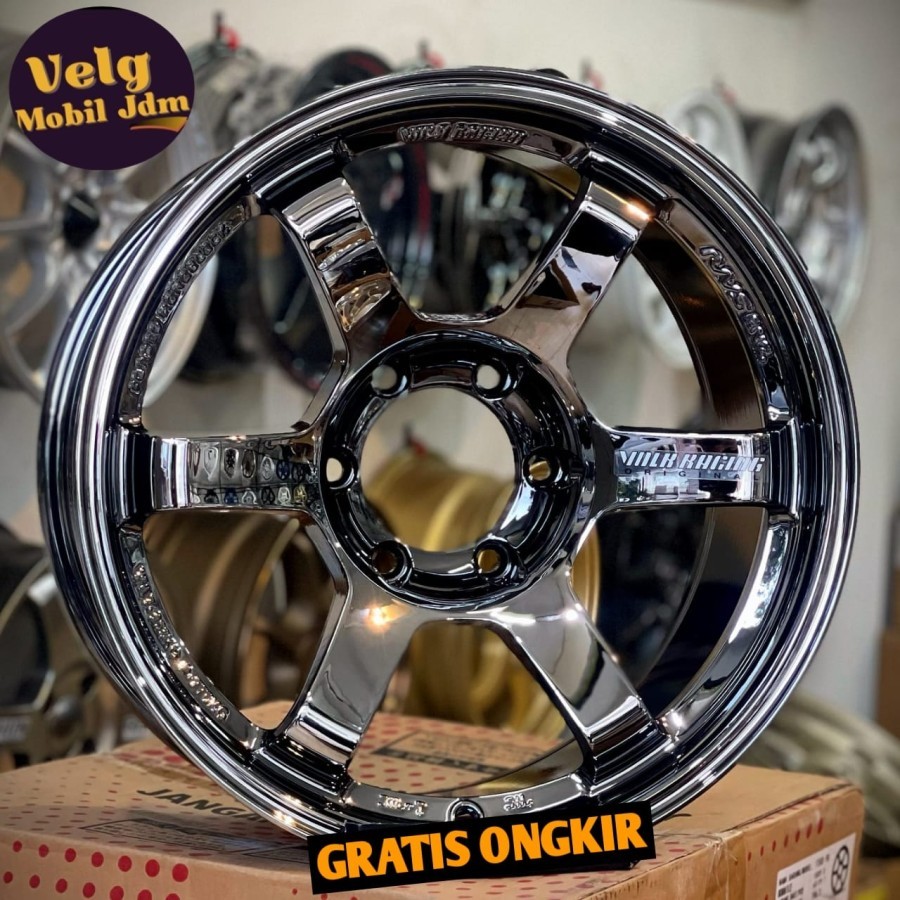 Jual velg mobil ring 18 black crome TE37 PROGRESSIVE velg racing fortuner pajero hilux triton ...