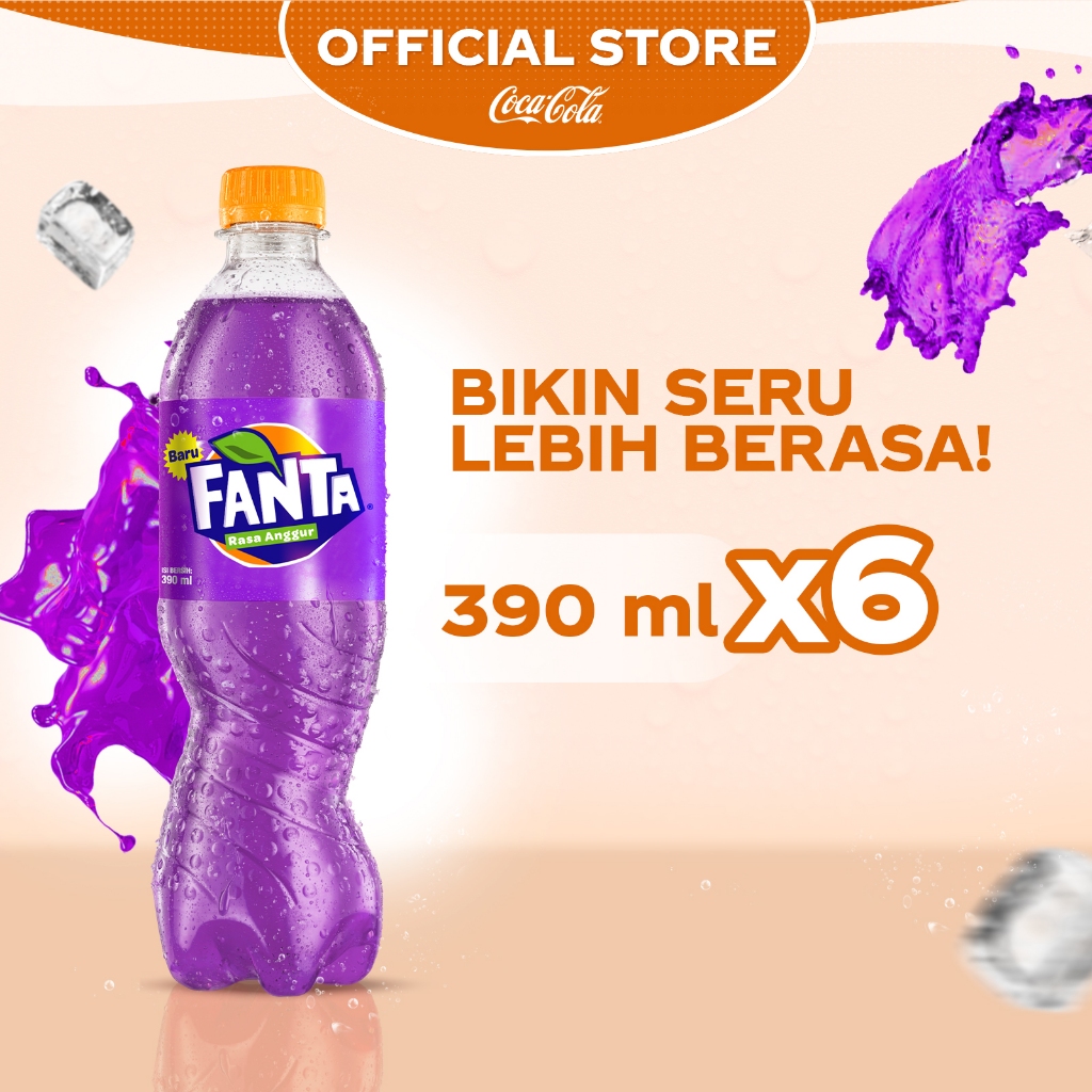 Jual Fanta Grape Rasa Anggur Minuman Soda - Botol 390ml x 6 pcs ...