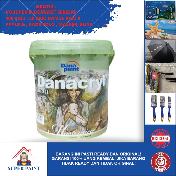 Jual CAT TEMBOK DANACRYL MATT DANAPAINT TINTING (BISA REQUEST WARNA) 20 ...