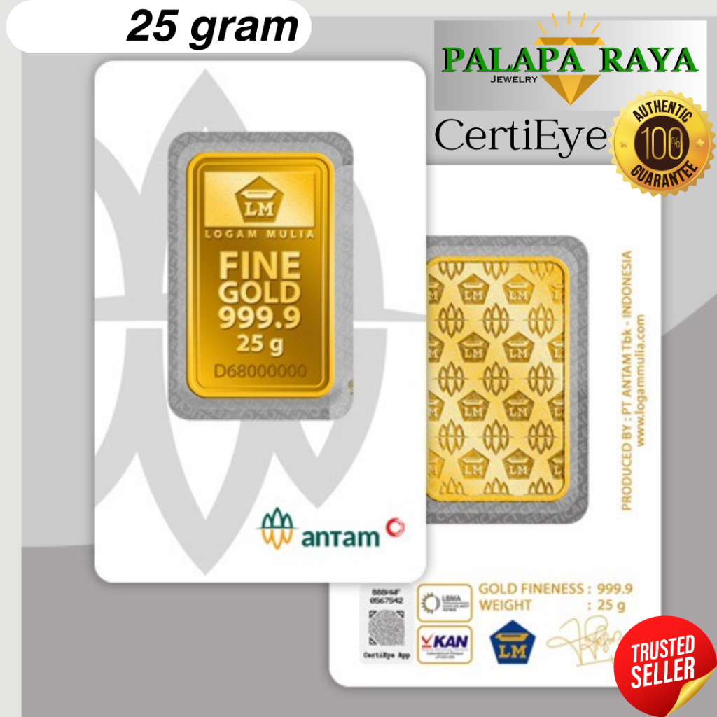Jual Emas LM Antam Logam Mulia 25 gram | Shopee Indonesia