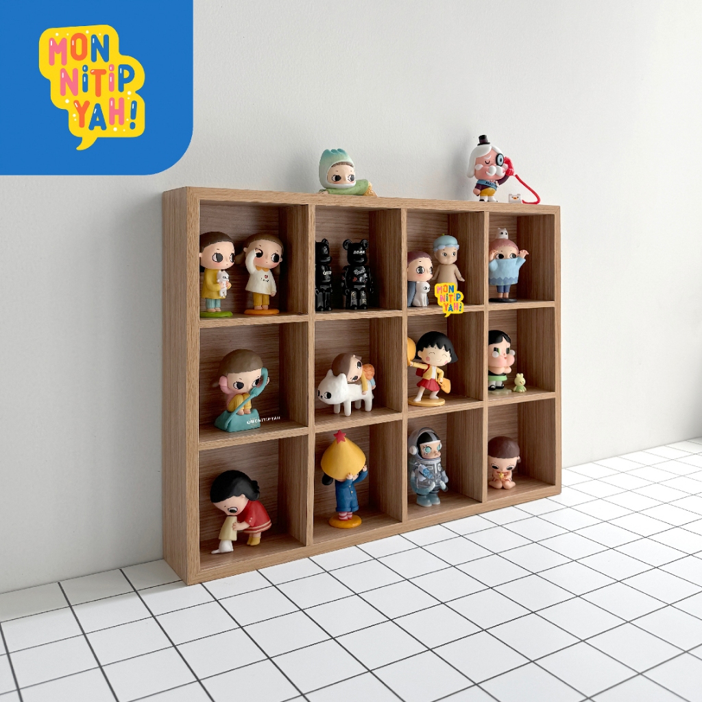 Jual Rak Display Kayu Premium — Mainan POP MART, Mini Toys Figure ...