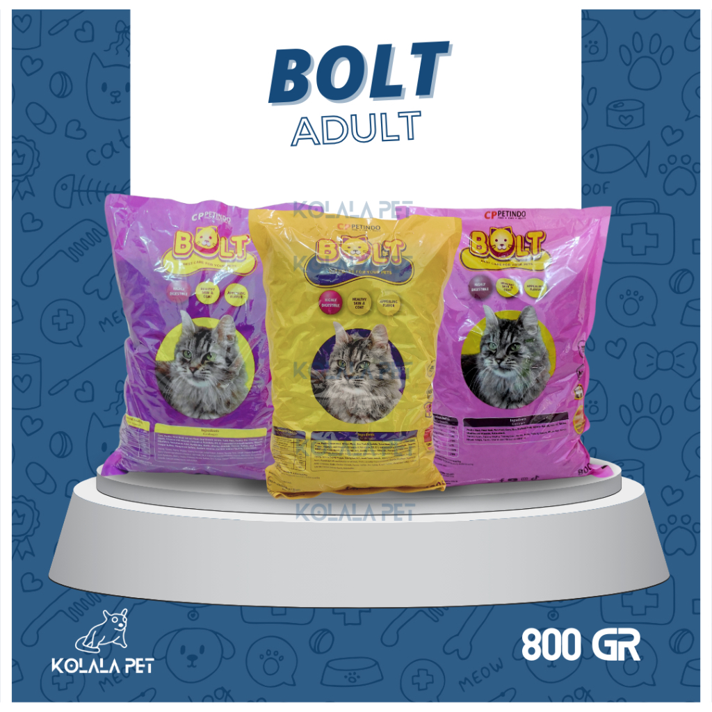 Jual Pakan Kucing Bolt Adult Tuna dan Salmon Kemasan Repack 800gr dan ...