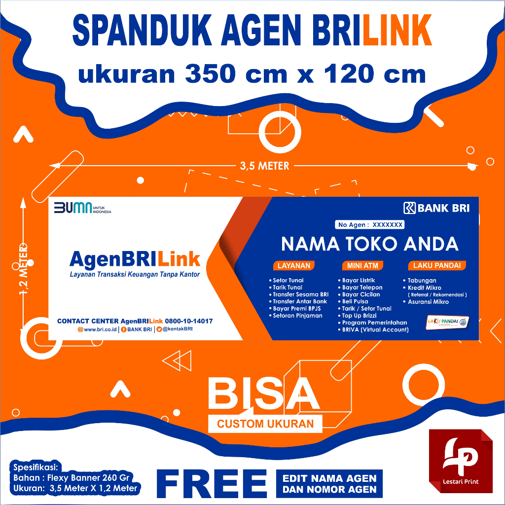 Jual SPANDUK BRILINK 3,5 METER X 1,2 METER / SPANDUK AGEN BRILINK ...