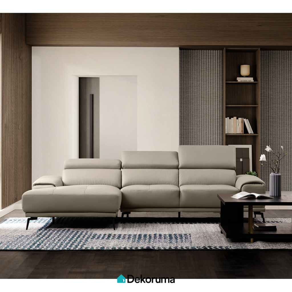 Jual Dekoruma Tenzo LENNOX Sofa L Kanan - Taupe / Sofa Tamu L | Shopee ...