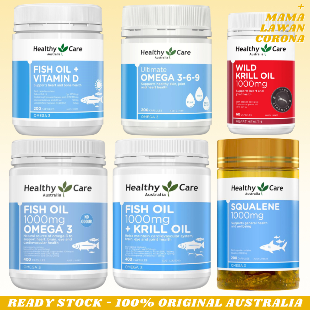Jual Healthy Care Omega 3 6 9 369 Odourless Fish Oil 1000mg 1000 mg 400 ...