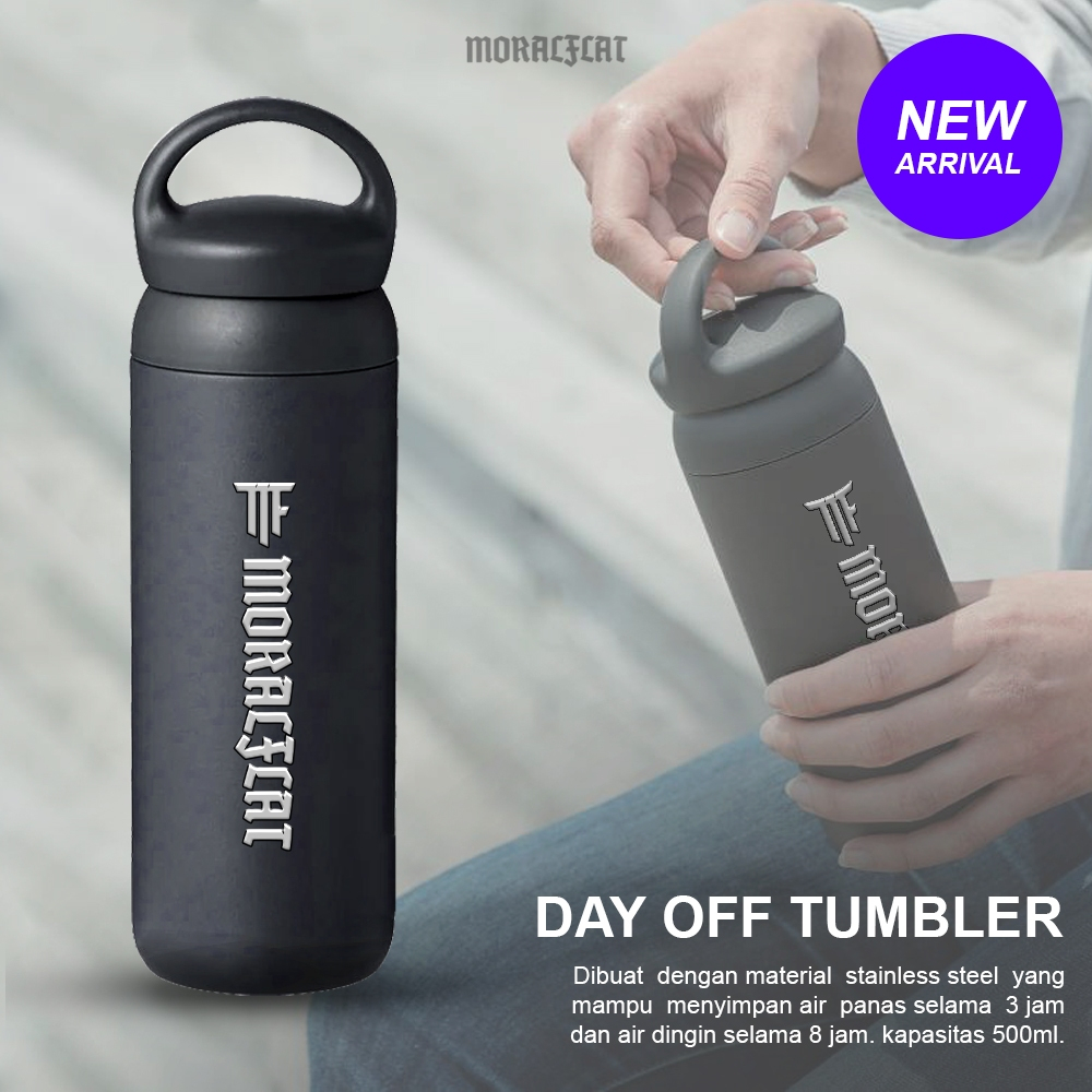 Jual Moralflat - Tumbler botol air minum 500 ML - Ada PEGANGAN - Botol termos tahan panas dan ...