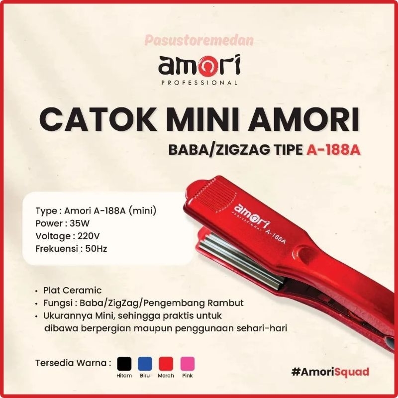 Jual Catokan Amori 188a mini original catok rambut genteng baba zigzag fashion premium Medan ...
