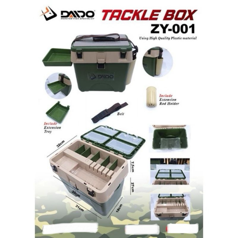 Jual Tackle Box Daido ZY-001 Kotak Perkakas Pancing Besar Tebal ...