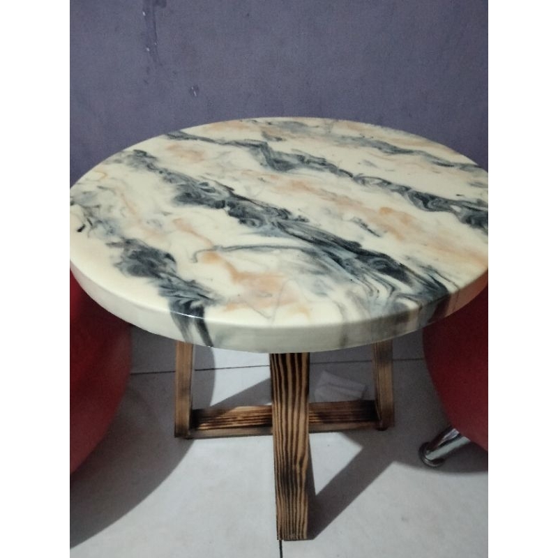 Jual Meja bulat epoxy resin diameter 50 cm | Shopee Indonesia