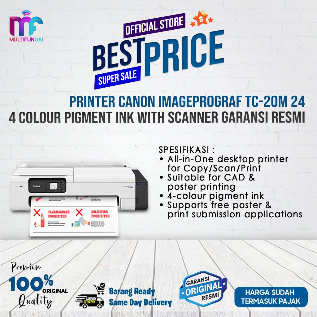 Jual Printer Canon ImagePrograf TC-20M 24" 4 Colour Pigment Ink With ...