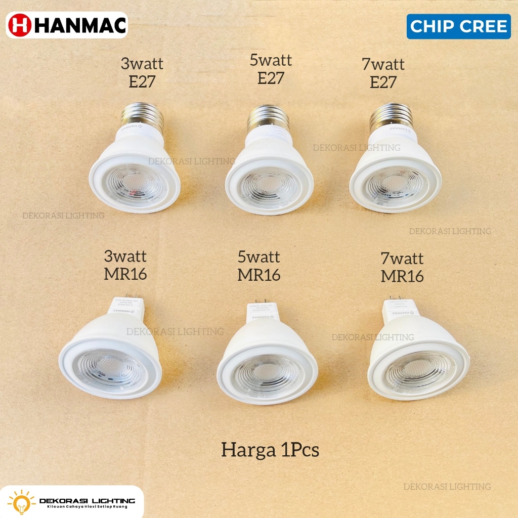 Jual Lampu bohlam led 3watt 5watt 7watt sorot spotlight 220V 24derajat ...