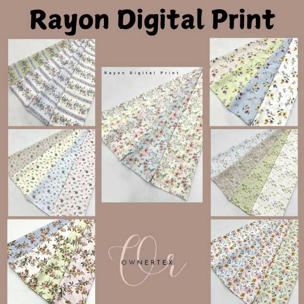 Jual OWNERTEX - Kain Meteran RAYON MOTIF DIGITAL PRINT Premium (per 0.5 ...